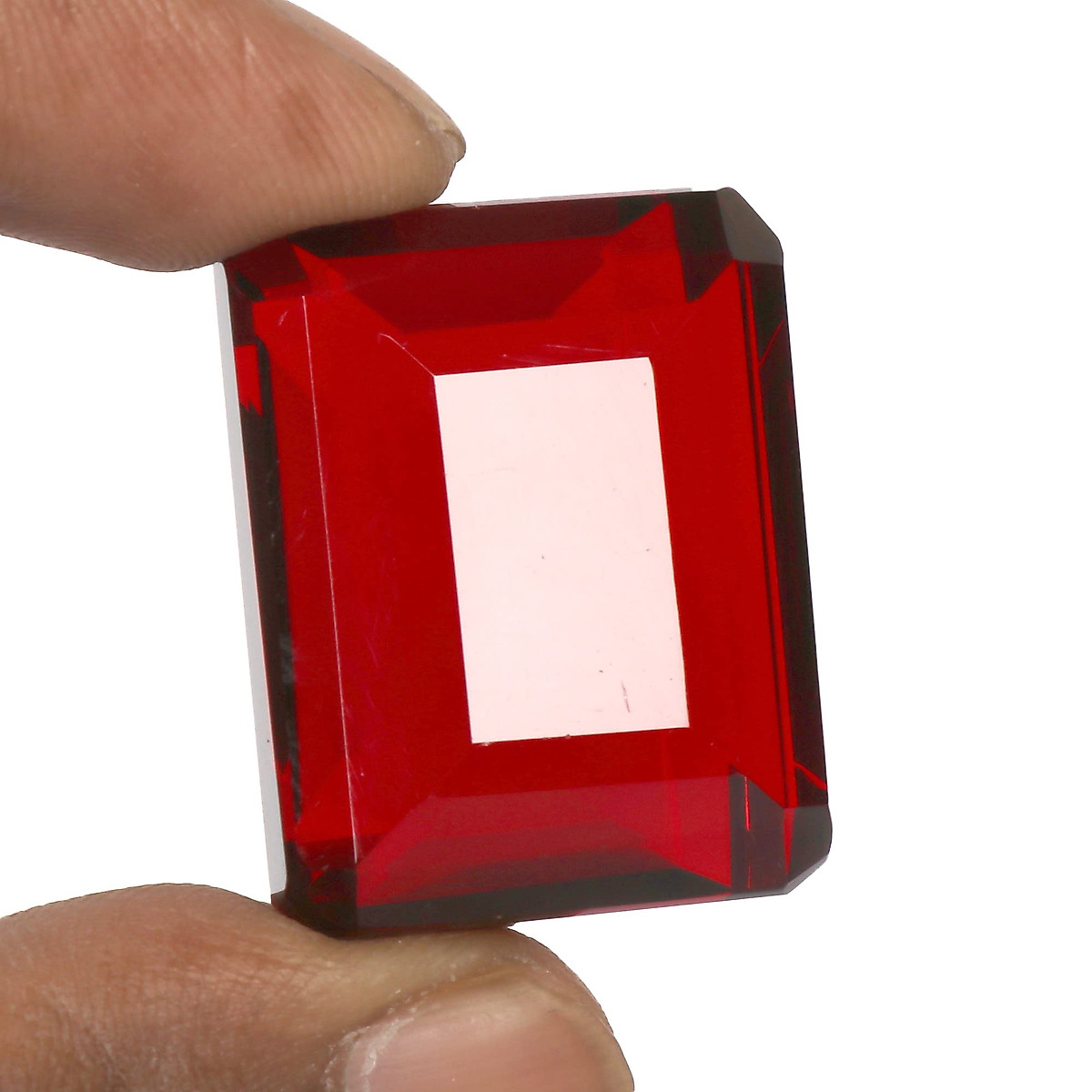 GEMHUB Red Topaz Emerald Shape 36.50 Carat Loose Gemstone For Jewelry Making