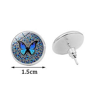 🍀 AIUSD Clearance 🍀, Vintage Metal Print Butterfly Set Necklace Bracelet Earrings Ladies Jewelry