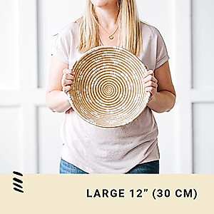 African Basket- Mwangaza/Rwanda Basket/Woven Bowl/Sisal & Sweetgrass Basket/Blues, Orange, Green, Yellow, White