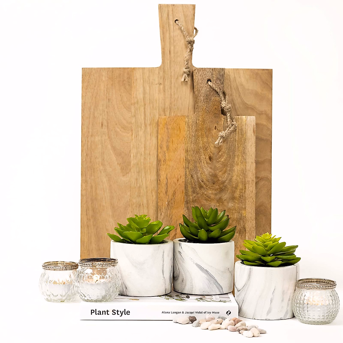 Kurrajong Farmhouse Artificial Succulent Plants in pots | Mini Fake Plant for Shelves | Artificial Plants for Home Decor Indoor | Succulent Plants Artificial | Mini Plant Decor | Small Faux Plants