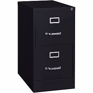 Lorell 2-Drawer Vertical File, 15 by 22 by 28, Black LLR42291