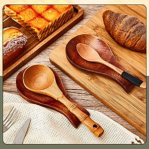 Gerrii 2 Pieces Spoon Rest for Stove Top Spoon Holder for Kitchen Counter Rustic Wooden Fish Shape Holder for Cooking Spatula Utensil Farmhouse Counter Coffee Bar Dining Table Accessories