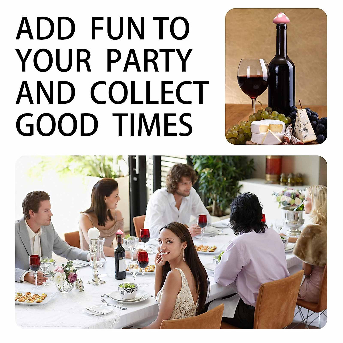 Pink Mushroom Wine Stoppers Mushroom-Shaped Bottle Plug Wine Bottle Stoppers Wine Accessories Kitchen Gadgets Kitchen Gift Set Creative Gifts Halloween Mushroom Decoration -2pcs Bottle Stoppers