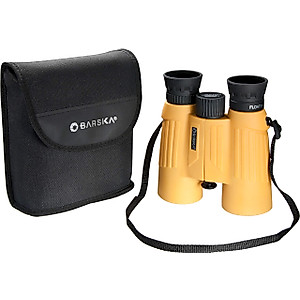 BARSKA 10x30 WP Floatmaster Binoculars (Blue Lens, Yellow) (AB11092)