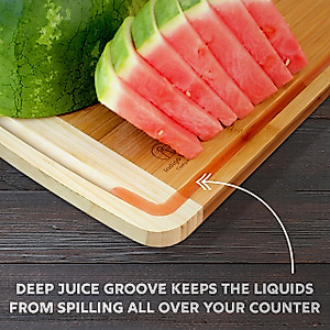 Extra Large Bamboo Cutting Boards with Small Bamboo Cutting Board with Juice Groove