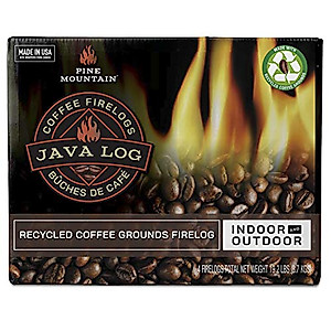 Pine Mountain 4152501471 Java-Log Firelog, 4-Hour Burn Time, Recycled Coffee Grounds, 4 Logs