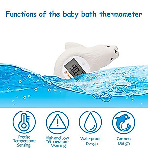 Doli Yearning Upgrade Baby Bath Thermometer Room Temperature| Water Thermometer|Kids' Bathroom Safety Products| Baby Bath(Seal Shape)℃/℉, LCD