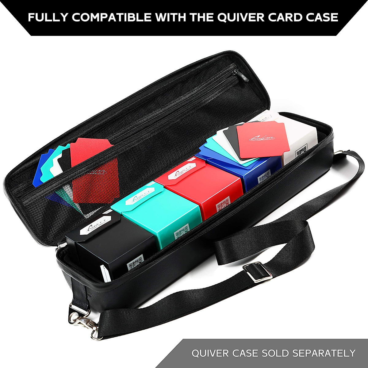 Quiver Time 100+ Standard Deck Blocks with 2 Dividers/Card Deck Box - Set of 5 MTG Deck Box - Compatible with Magic Commander, Yugioh & other TCG cards - (White, Black, Blue, Red & Green)