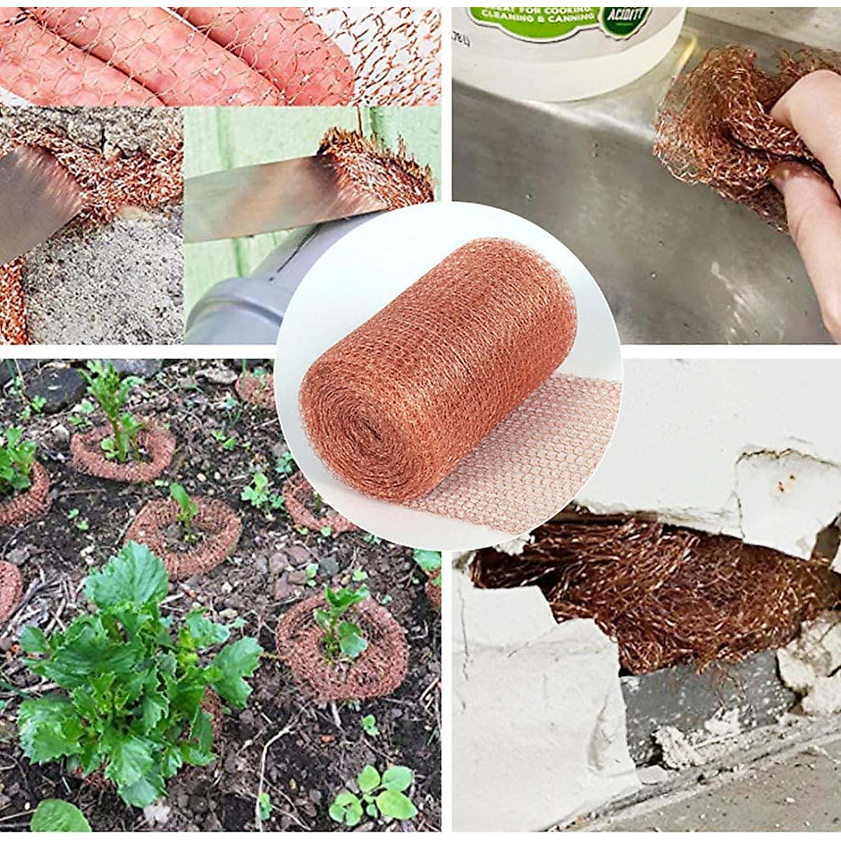 Generic Garden Copper Tape Against Snails & Slug, Copper Net Tape for Garden to Snails, Slug, Snakes, Others, Snail Protection Copper Mesh Copper Wire Tape Against Snails (236 * 5 in)