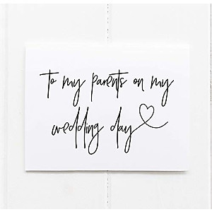 To My Parents on My Wedding Day Card - Mother and Father of Groom Gift - Mom and Dad of Bride Present from Daughter