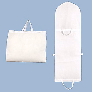NUOMI Breathable Garment Bags Bridal Gown Wedding Dresses Storage Bag Long Dress Dust Over Large Cover Zipped Clear Bag for Home Travel, Foldable into a Carrrying Bag, White