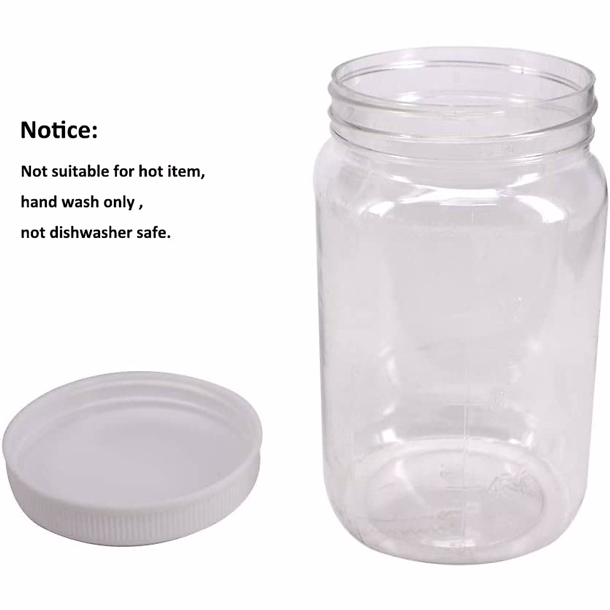 zmybcpack 12 Pack 16 Oz Clear Plastic Mason Jars With Seal Lids, Extra Labels, 1 Pen, PET Plastic Jars with lids for Kitchen, Home, Craft