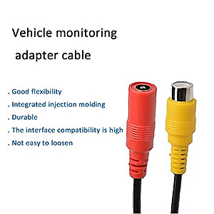 RCA+AV to M12 4 Pin Monitor Cable，4 Pin Male to RCA Female Adapter+DC Male Connector Monitor/Camera Adapter， for Cord for Car Camera（2psck）