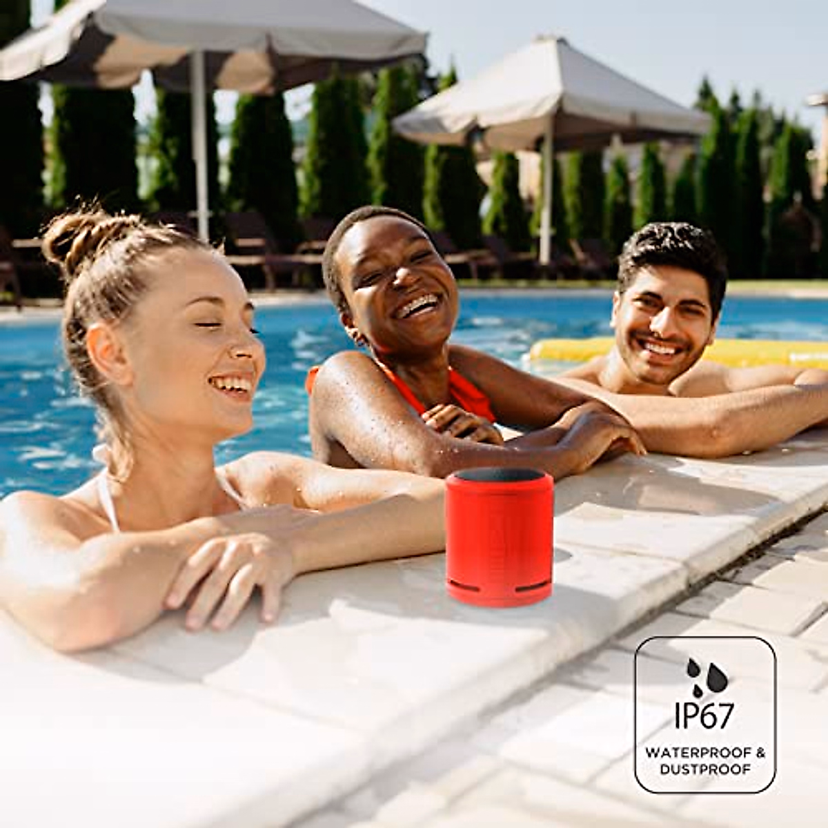 Altec Lansing HydraOrbit - Waterproof Bluetooth Speaker, Lightweight & Portable Speaker for Travel & Outdoor Use, Red