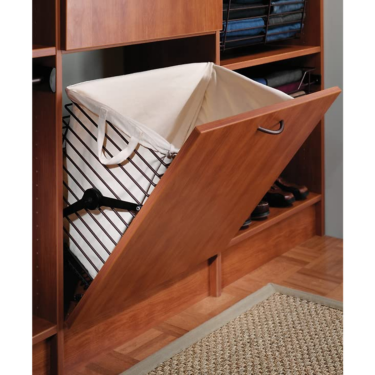 Flap Stay Hamper Kit, For Slanted Laundry Hamper, With adjustable spring force Nickel-Plated