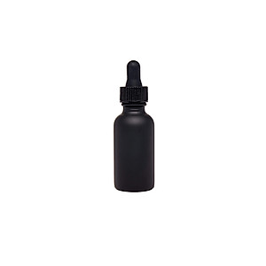 24 Pack Black Coated Boston Round Essential Oils Aromatherapy Glass Bottles Jar With Black dropper cap, 1oz