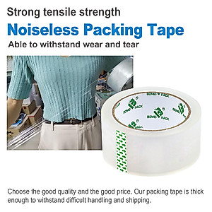 BOMEI PACK Heavy Duty Clear Packing Tape,2 Rolls with refillable Dispenser,Noiseless Packaging Tape 1.88 Inches x 55 Yards,Industrial Grade Boxes Shipping Tape for Moving,Mailing and Storages