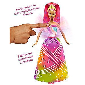 Barbie Rainbow Princess Lights and Sounds African-American Doll