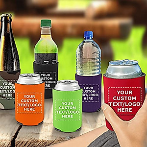Custom Assorted Collapsible Can Coolers Set of 100, Personalized Bulk Pack - Keeps Your Drink Cold, Great for Beer, Soda and Other Beverages - Assorted