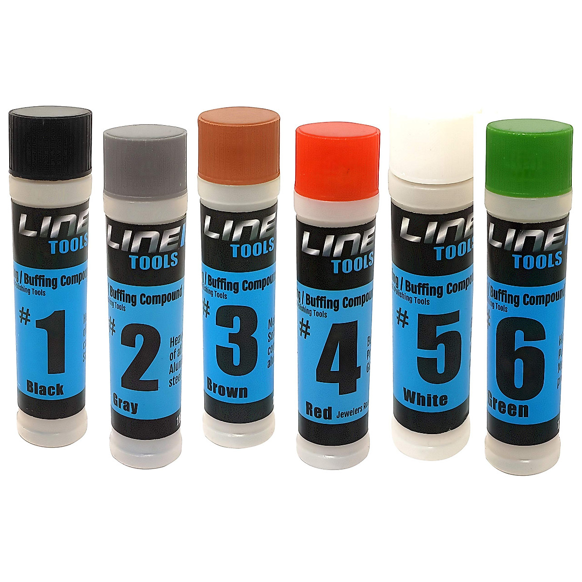 LINE10 Tools Buffing and Polishing Compound for Metal, Set of 6