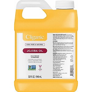 Cliganic Non-GMO Jojoba Oil Bulk 32oz, 100% Pure