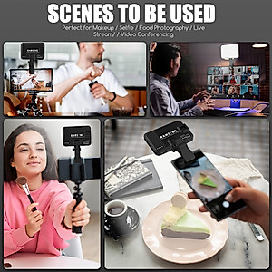 Selfie Light - BANSINE USB-Rechargeable LED Phone Light - Portable Photo Light with 97+ CRI, Up to 6500K Color Temperature for Selfie, Zoom Conference, Video, Makeup and Live Stream