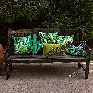 JWH 3D Butterfly Pillow Decorative Animal Throw Pillow Aesthetic Stuffed Plush Accent Pillow Case Colorful Pillowcase Cute Cushion Bed Couch Bedroom 13x18 Inch Black Green