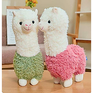 XIGUI 18" Alpaca Plush Toy, Llama Stuffed Animal Large Doll Plushie Hug Pillow Soft Fluffy Cushion Super Kawaii Gift for Birthday Girls and Lovers Washable (White)
