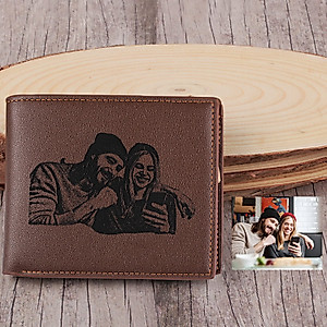 awofer Personalized Mens Wallet, Custom Photo Wallet for Men, Perfect Mens Gift, Boyfriend Gift, Father's Day Gift, Groomsmen Gift, Son Gift