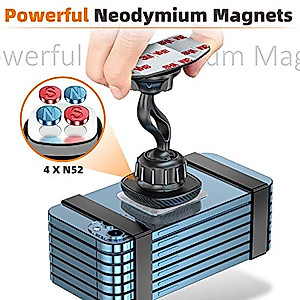 eSamcore Phone Holder for Car - Magnetic Car Phone Mount for Vehicle Dashboard, [Double 360 Adjustable Stand] Cell Phone Automobile Cradles with Strong Magnets for iPhone