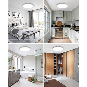 6PACK LED Flush Mount Ceiling Light Fixture, 12Inch 28W Ceiling Light, Dimmable & 3000K/4500K/6000K 3 Color Adjustable Round Ceiling Light 3200LM Low Profile Ceiling Light Fixtures for Kitchen Bedroom