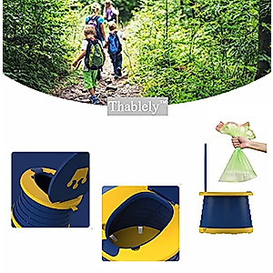 2-in-1 Portable Kids Potty Trainer, Travel Potty for Car Potty for Toddler, Folding Travel Potty Seat for Toddler with Liners, Bag (Tall Lemon)