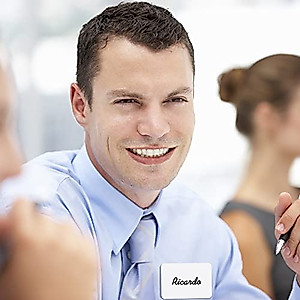 50 Set Magnetic Name Badges and Large Blank DIY Name Tag Badge Holders with Magnetic Plastic Name Tag for Personalized Jacket Shirts Office School Supplies (3.38 x 2.13 Inch)