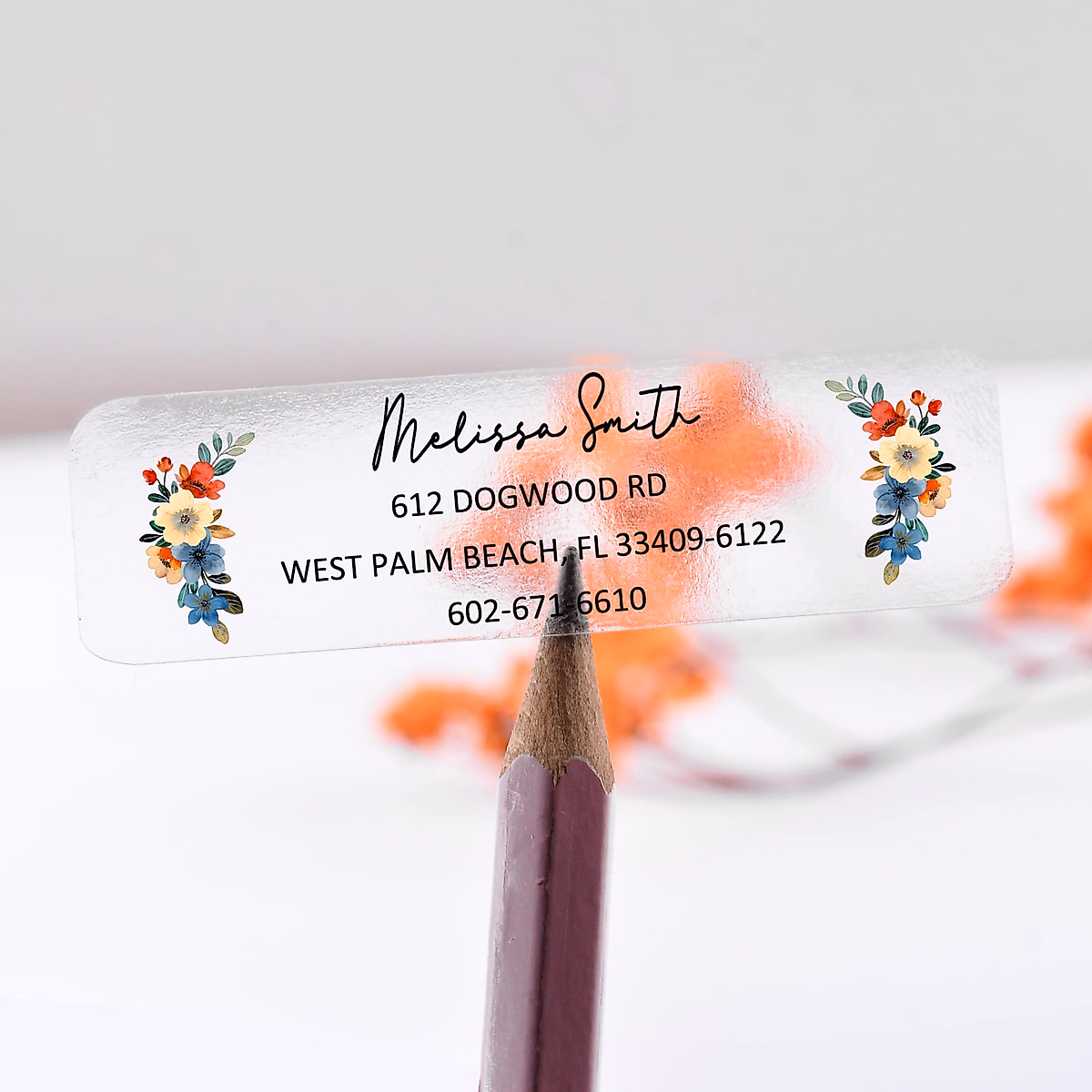 GICOHI Custom Return Address Labels, Personalized Mailing Label Stickers with Floral Designs-Set of 150 (Florals)