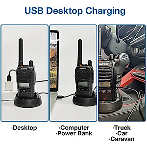 BAOFENG Walkie Talkies for Adults, Long Range Rechargeable Walky Talky BF-88ST Pro NOAA VOX Dual Watch, with Desktop Charger and Earpieces (3 Pack)