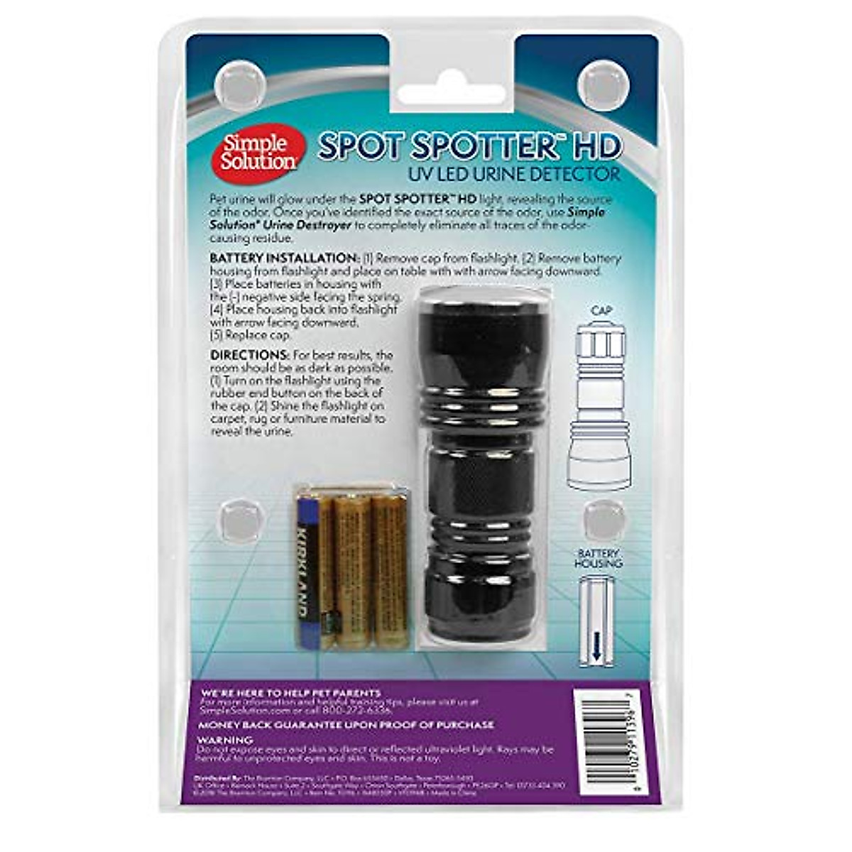 Simple Solution Spot Spotter HD UV LED Urine Detector | Spot and Eliminate Pet Urine Stains and Odors | 1 Light