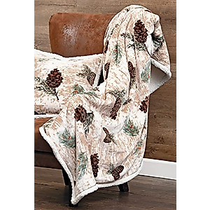 Black Forest Decor Pinecone Medley Plush Throw