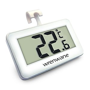 Wrenwane Digital Refrigerator Freezer Room Thermometer, No Frills Simple Operation, White