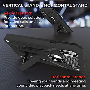 Kitoo Designed for iPhone XR Case with Kickstand, Military Grade 12ft. Drop Tested - Black