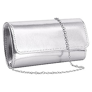 Gabrine Womens Hologram Holographic Evening Bag Shoulder Bag Crossbody Bag Handbag Clutch Purse for Wedding Party Prom(Silver)