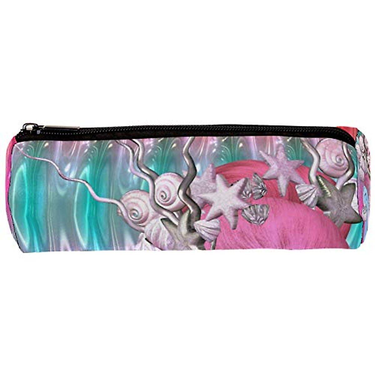 Mermaid Sea Shells and Star Fish Decorate Her Hair Pencil Bag Pen Case Stationary Case Pencil Pouch Desk Organizer Makeup Cosmetic Bag for School Office