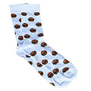 Gears Out Hamburger Socks - Weird Socks for Men and Women Grilling Fun BBQ Gifts Unisex Funny Burger Socks Teens Outdoor Grill Ideas Stocking Stuffers for Dads Meat
