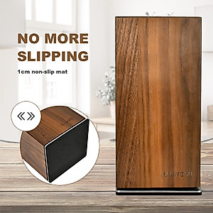 RICHFISH Magnetic Knife Block 360° Rotatable Knife Holder Magnetic Knife Strip Wooden Knife Block without Knives