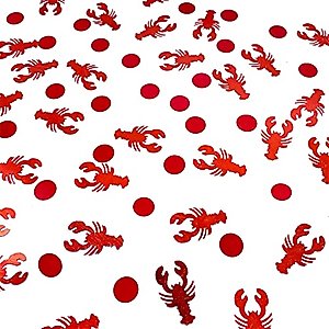 Crawfish Party Decorations 600 Pieces Crawfish Confetti Red Lobster Party Supplies Table Decoration Confetti for Lobster Theme Birthday Wedding Baby Shower Bridal Shower Crawfish Party Decoration