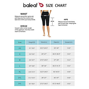 BALEAF Women's Capri Leggings with Pockets Knee Length Capris Yoga Workout Exercise Capri Pants for Casual Summer Black M