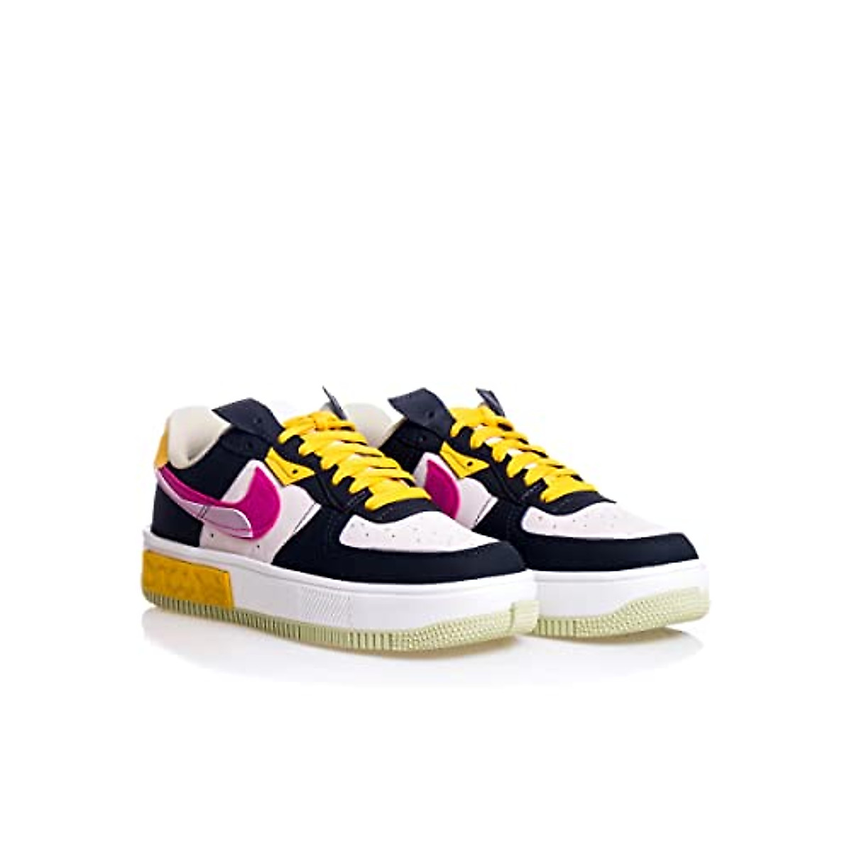 Nike Women's Air Force 1 Fontanka MC Leather Trainers, Off Noir Pink Prime, 7