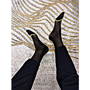 Goobester Men's Thin Silk Formal Dress Suit Transparent Sheer Male Business Dress Socks