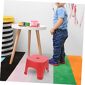Low Stool Potty Plastic Foot Rest Stool Foot Step Stool Office Foot Stool Bathroom Stool Toilet Step Stool Bathroom Foot Stool Step Foot Stool Non-Slip Bench PVC Red Child