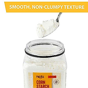 Roots Circle 100% Pure Corn Starch | 1 [17oz] Airtight Container | All Natural Thickener for Soups, Stews, Gravy, Baking Pies, Puddings & Cakes | Gluten-Free, Non-GMO, Vegan, Kosher, Food-Grade