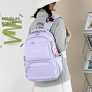 Backpack for School Girls Bookbag Cute Bag College Middle High Elementary School Backpack for Teen Girls (Blue)